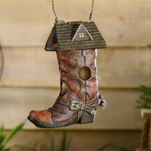 GiftCraft Cowboy Boot Birdhouse